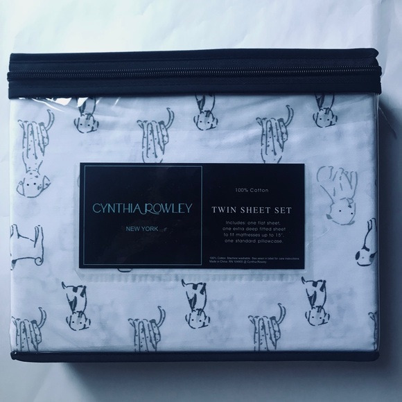 Cynthia Rowley | Bedding | Cynthia Rowley Gray Puppy Dog Pugs Twin ...